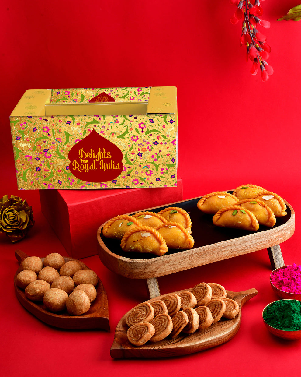 Holi Gift Pack Shahi Gujiya, Bhakarwadi, & Kachori by The House of ...